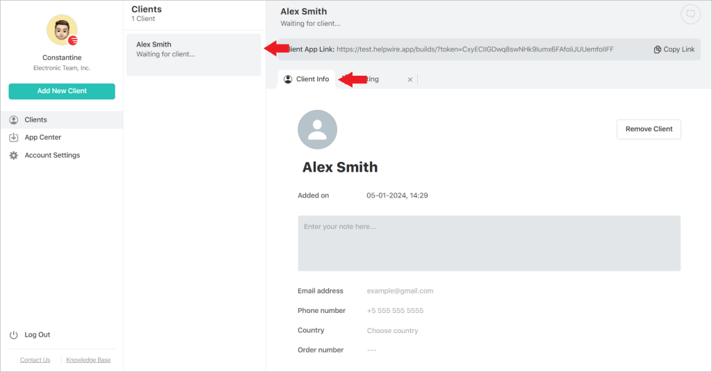 Add a new client – HelpWire Knowledge Base