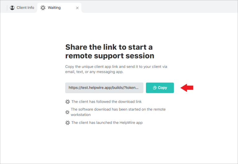 Share the client app link – HelpWire Knowledge Base