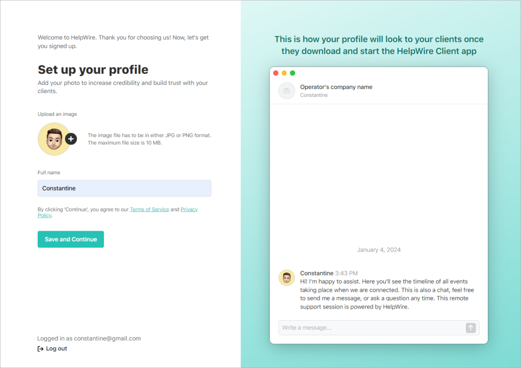 HelpWire Knowledge Base – Creating a HelpWire account
