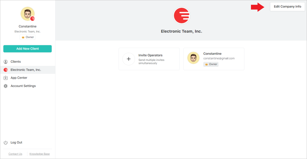 Edit company information – HelpWire Knowledge Base