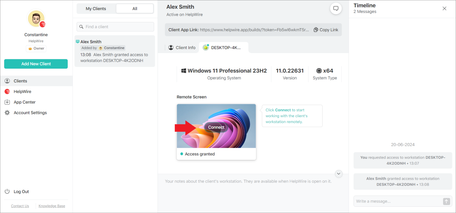 Connect remotely – HelpWire Knowledge Base
