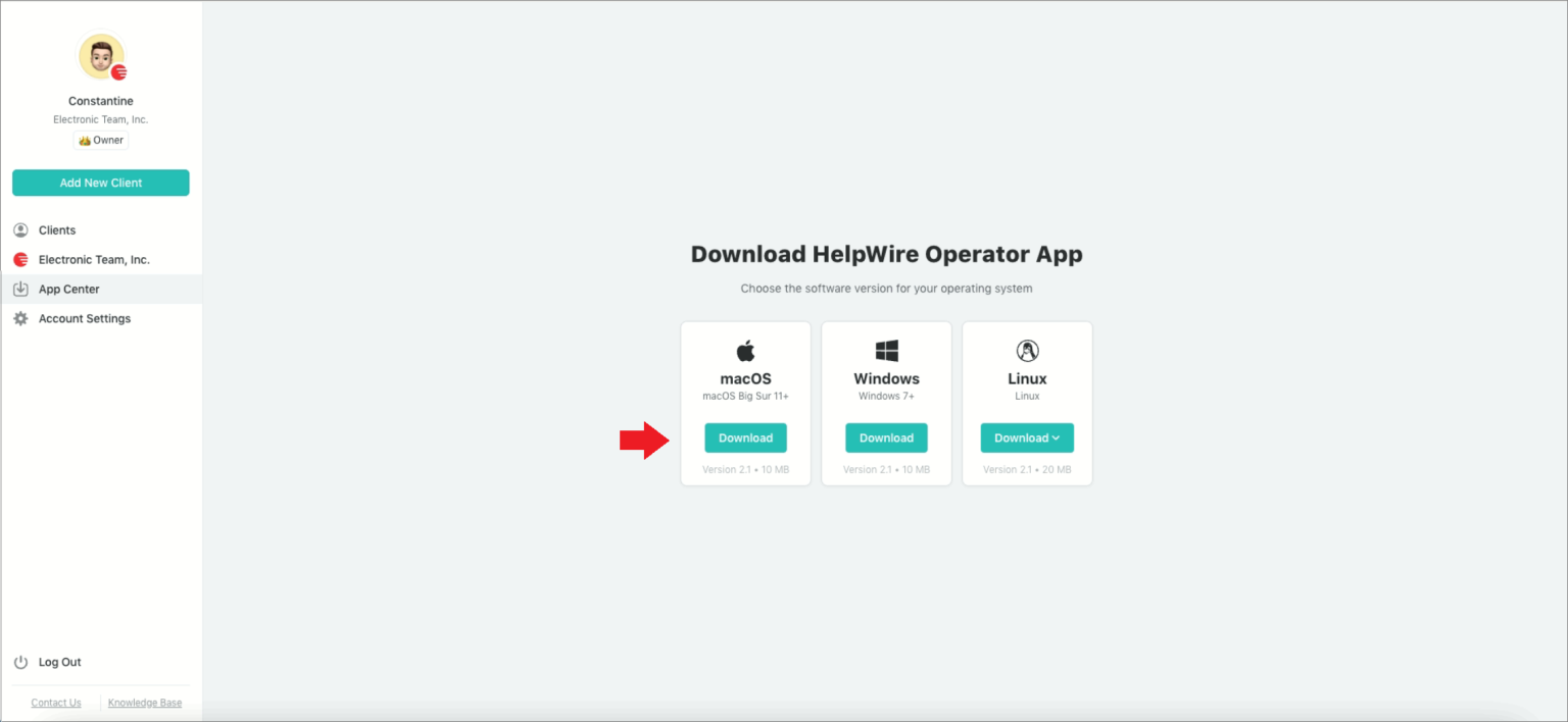 Install the HelpWire Operator app – HelpWire Knowledge Base