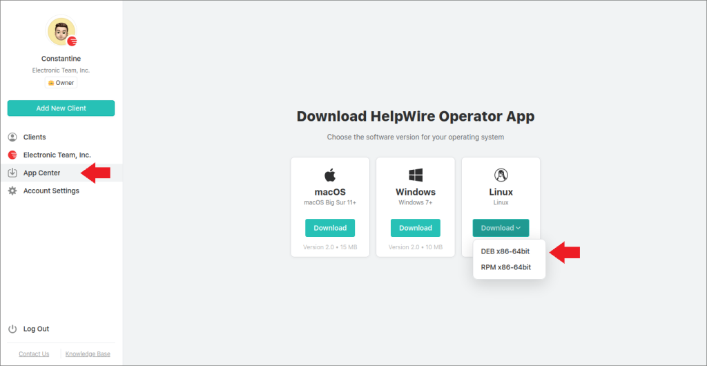 Install the HelpWire Operator app – HelpWire Knowledge Base