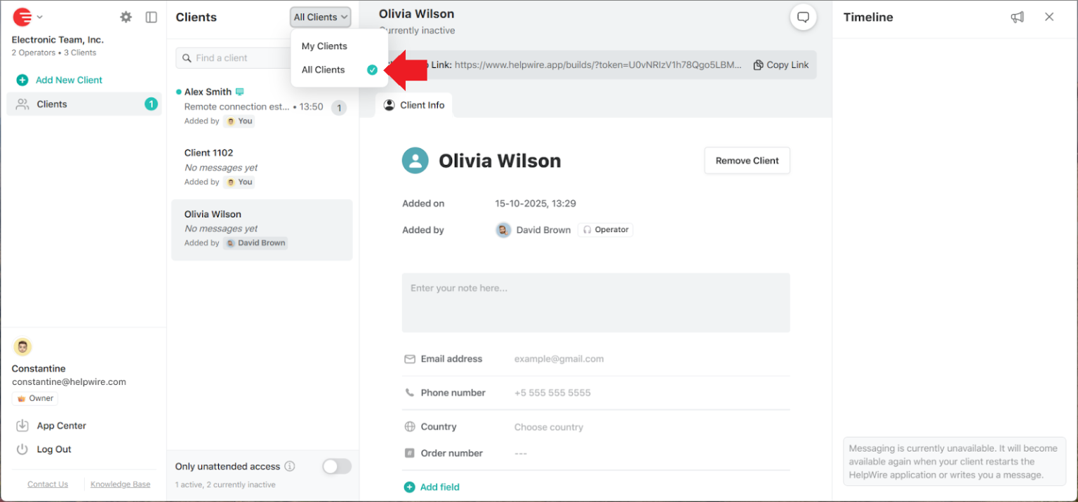 Сlient list – HelpWire Knowledge Base