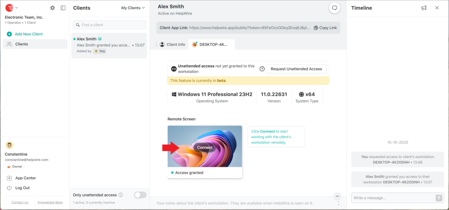 Connect remotely – HelpWire Knowledge Base